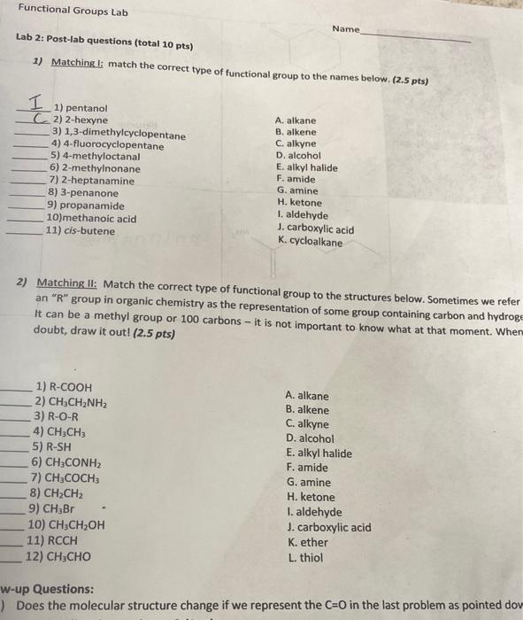 Solved Name Lab 2: Post-lab questions (total 10pts ) 1) | Chegg.com