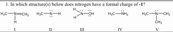 Solved 1. In which structure(s) below does nitrogen have a | Chegg.com