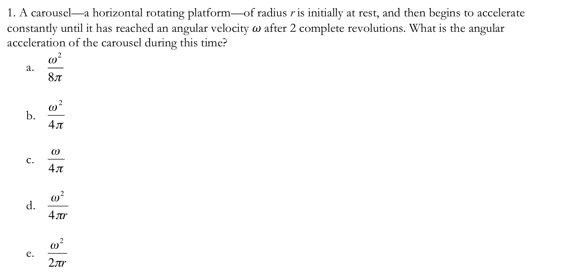 Solved A carousel—a horizontal rotating platform-of radius r | Chegg.com