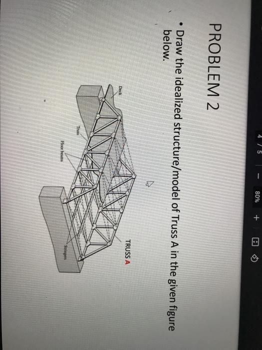 Solved 4 / 5 - 80% + PROBLEM 2 • Draw the idealized | Chegg.com