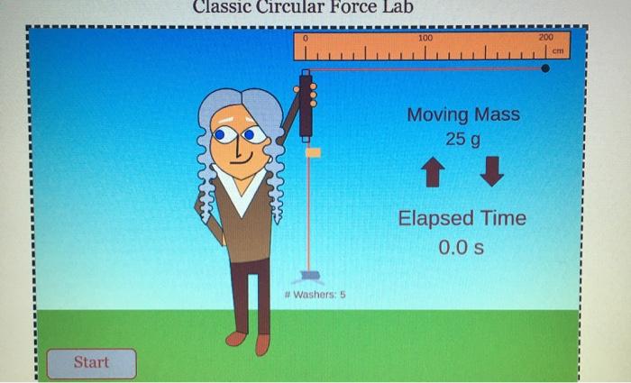 Solved Classic Circular Force Lab 0 100 200 cm Moving Mass | Chegg.com
