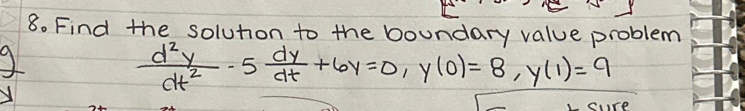 Solved Find the solution to the boundary value | Chegg.com