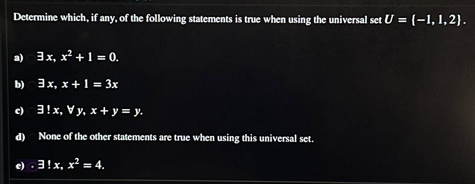 Solved Determine which, if any, of the following statements | Chegg.com