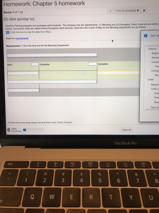 Solved Homework: Chapter 5 homework 1 of 2 (0 complete) | Chegg.com