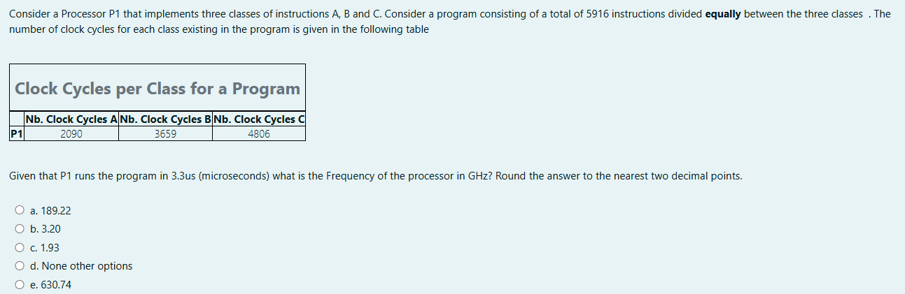 Solved Consider a Processor P1 ﻿that implements three | Chegg.com