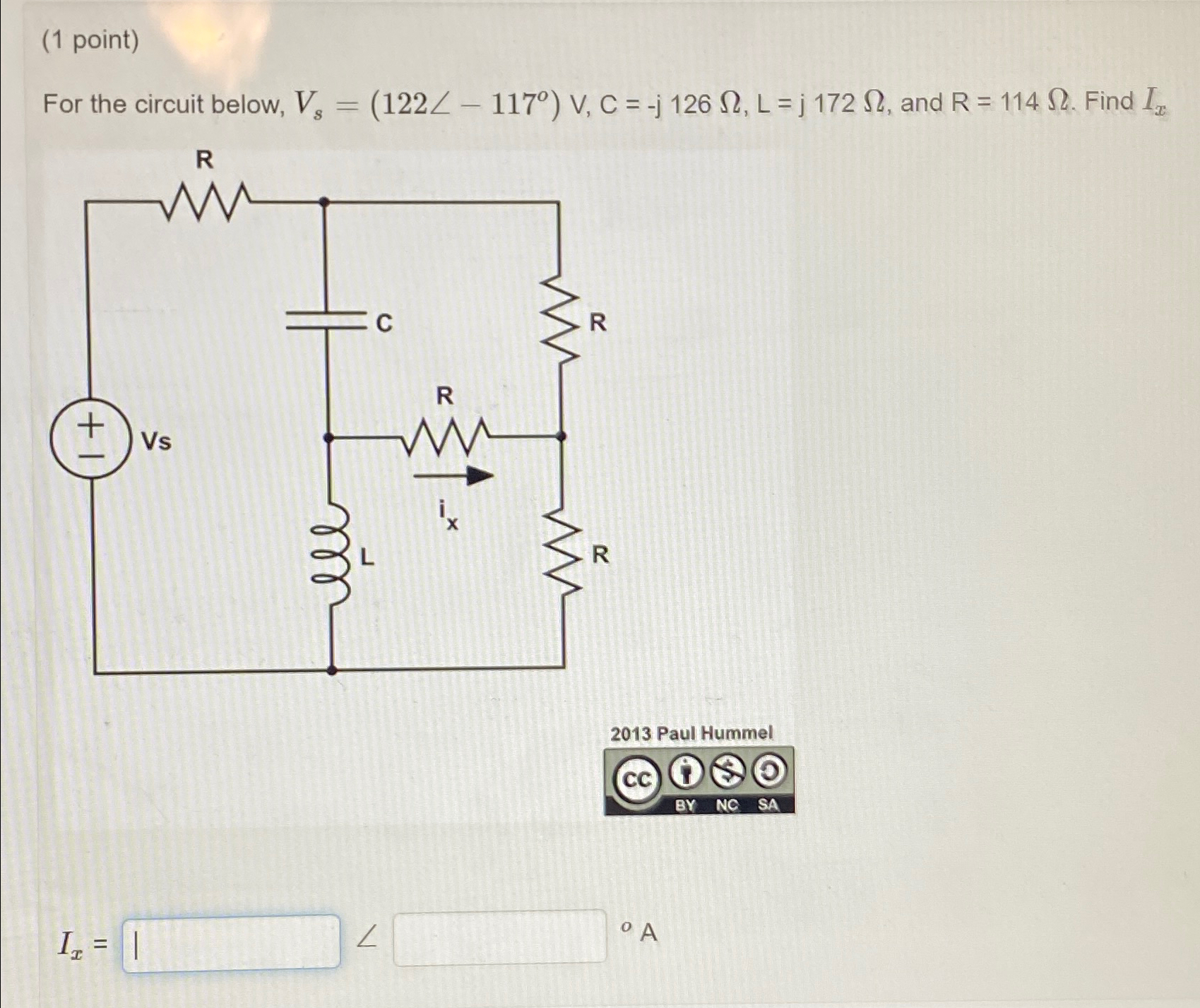 Solved (1 ﻿point)For the circuit below, | Chegg.com