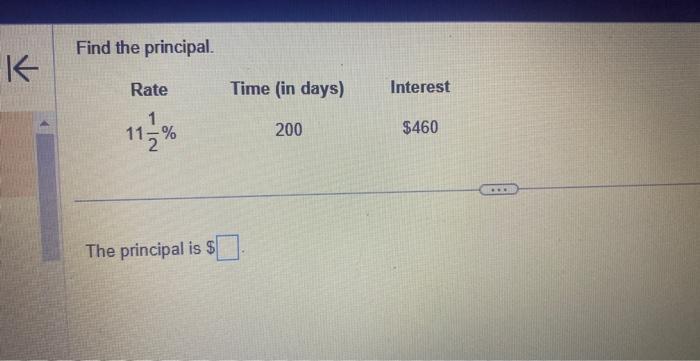 Solved Find the principal. The principal is $ | Chegg.com