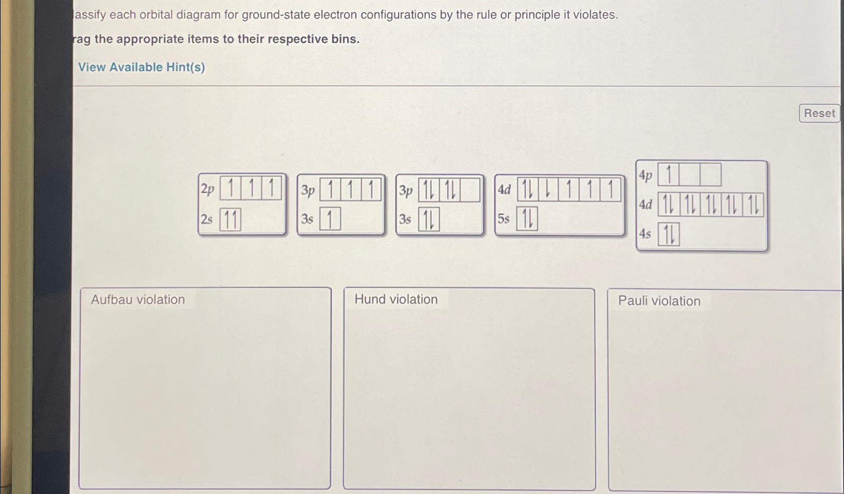 Solved assify each orbital diagram for ground-state electron | Chegg.com