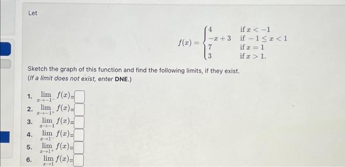 Solved Let 1. 2. 3. 4. Sketch the graph of this function and | Chegg.com