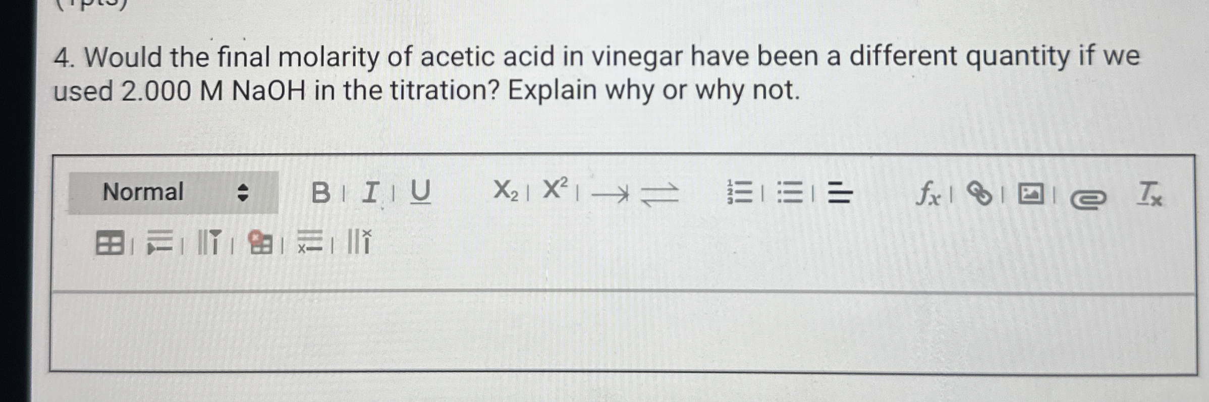 Solved Would the final molarity of acetic acid in vinegar | Chegg.com
