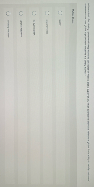 Solved In the context of achieving operational integration | Chegg.com
