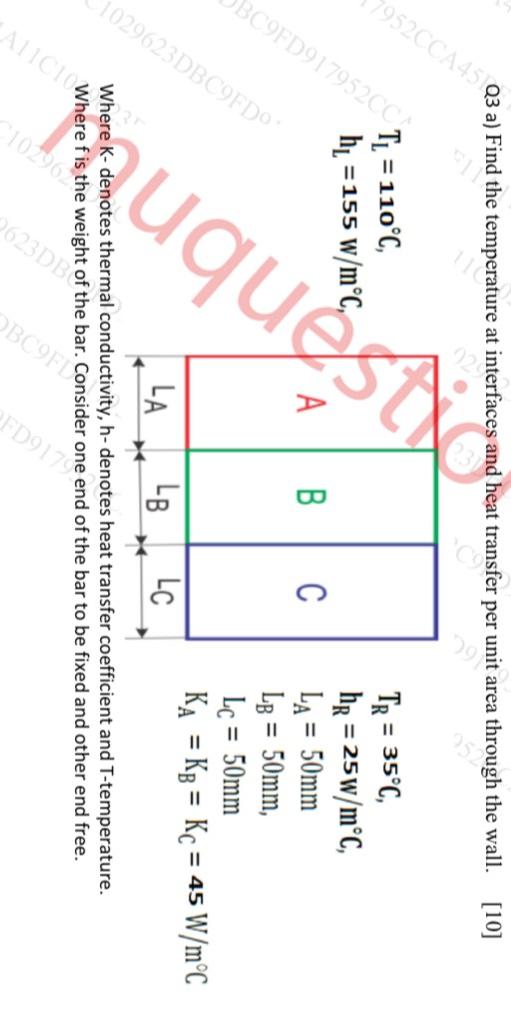 Solved Q3 ﻿a) ﻿Find the temperature at interfaces and heat | Chegg.com