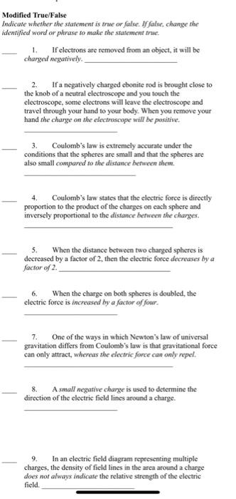 Solved Modified True/False Indicate whether the statement is | Chegg.com