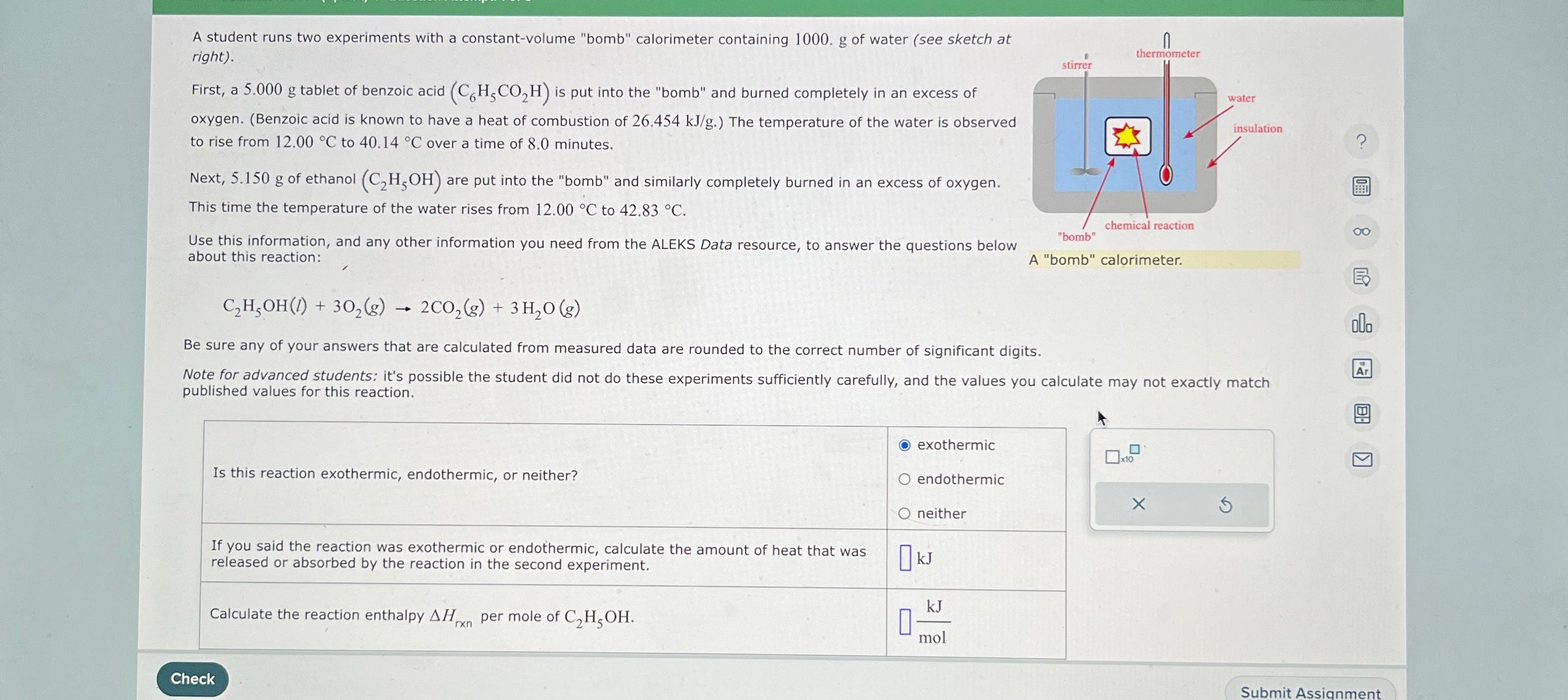 Solved A student runs two experiments with a constant-volume | Chegg.com