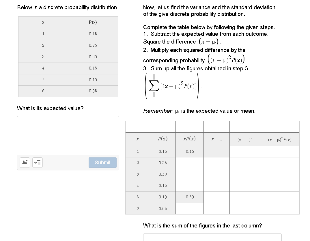 Solved Below is a discrete probability distribution. Now, | Chegg.com