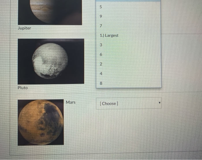 Solved Rank the following objects in order of size from 1 | Chegg.com