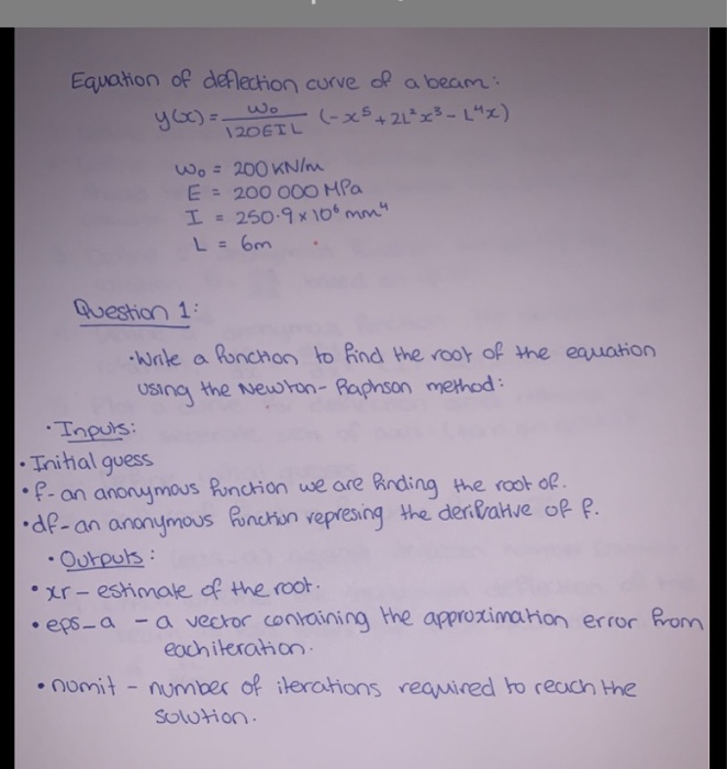 Solved Equation of deflection curve of a beam: wo y GC) = | Chegg.com