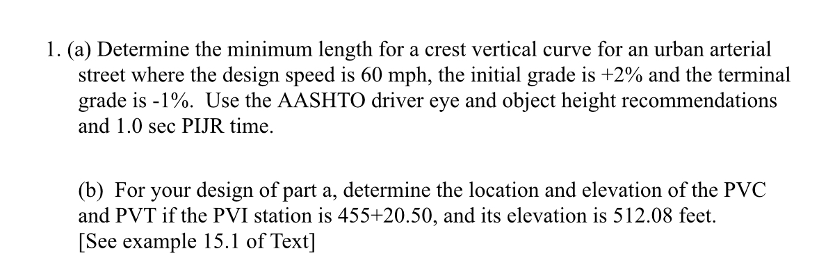 Solved (a) ﻿Determine the minimum length for a crest | Chegg.com