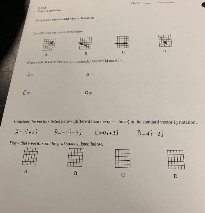 Solved Name P 254 Practice problem Graphical Vectors and | Chegg.com