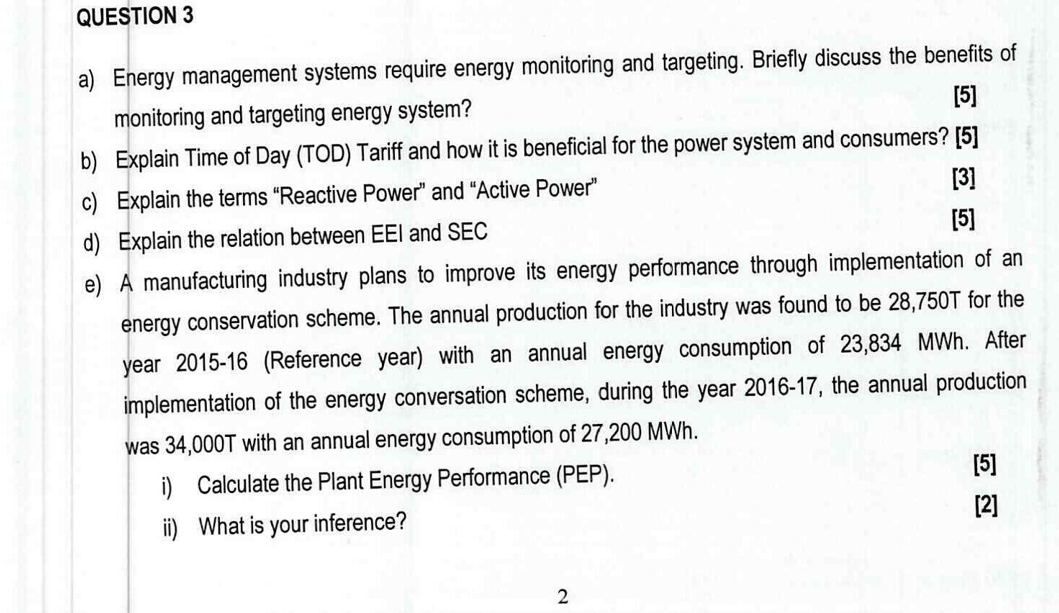 Solved QUESTION 3a) ﻿Energy management systems require | Chegg.com