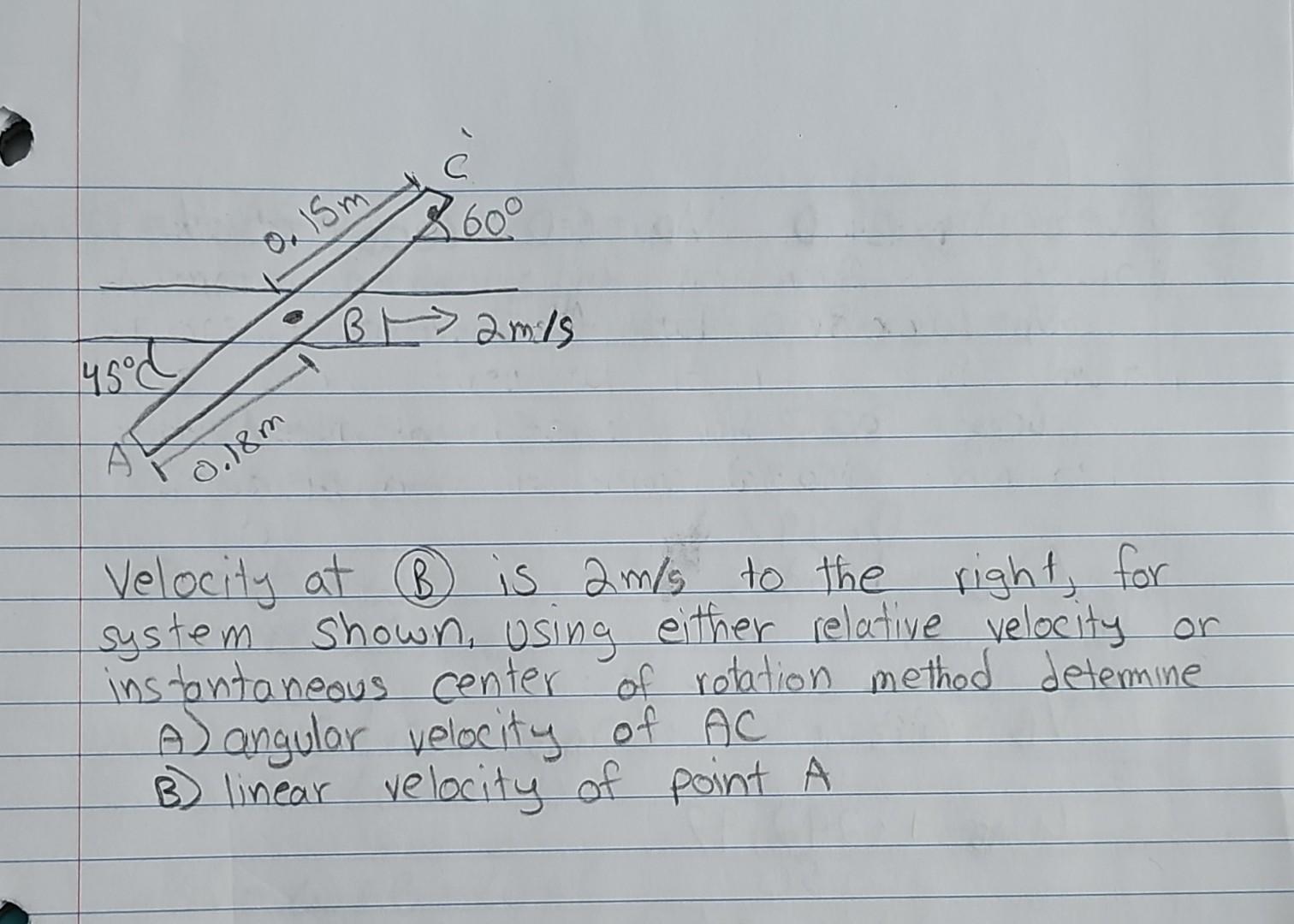 solved-velocity-at-b-is-2-m-s-to-the-right-for-system-chegg