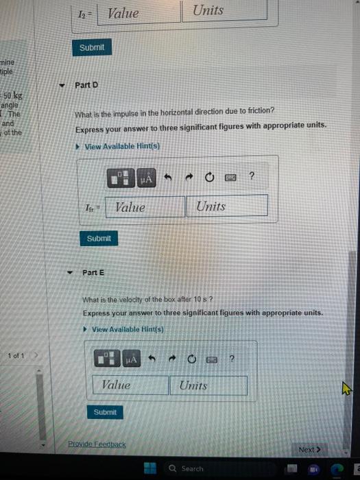 Solved Learning Goal: To use the principle of linear impulse | Chegg.com