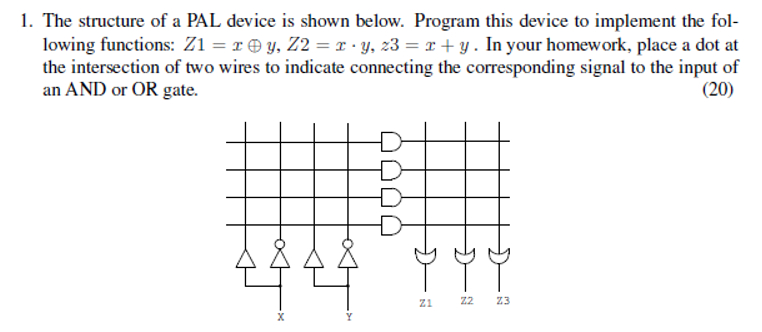 The structure of a PAL device is shown below. Program | Chegg.com