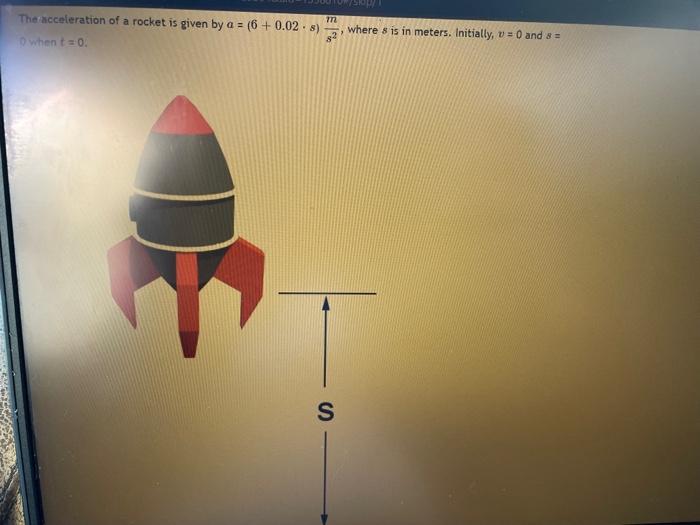 Solved the acceleration of a rocket is given by | Chegg.com