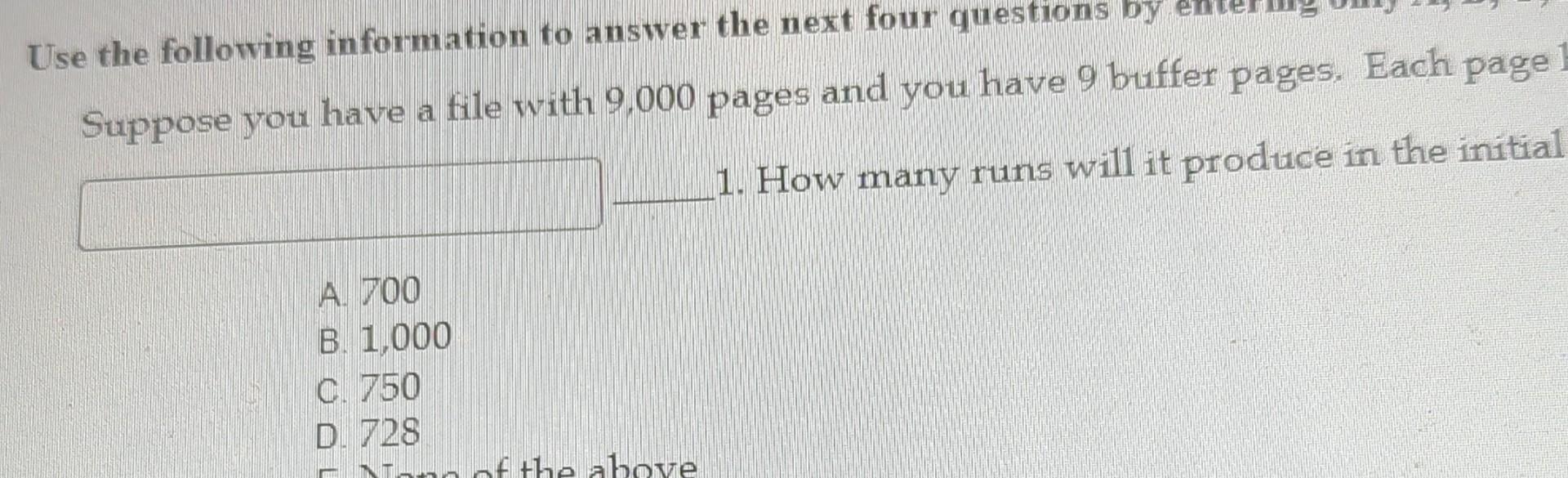 Solved DBMS Suppose you have a file with 9000 pages and you | Chegg.com