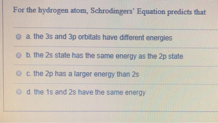 Solved For The Hydrogen Atom Schrodingers Equation