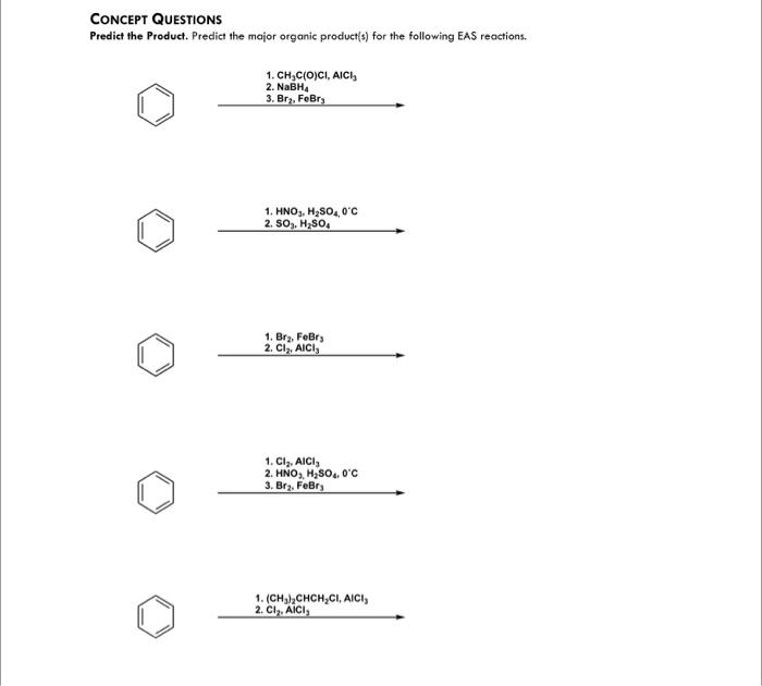 Solved CONCEPT QUESTIONS Predict the Product. Predict the | Chegg.com