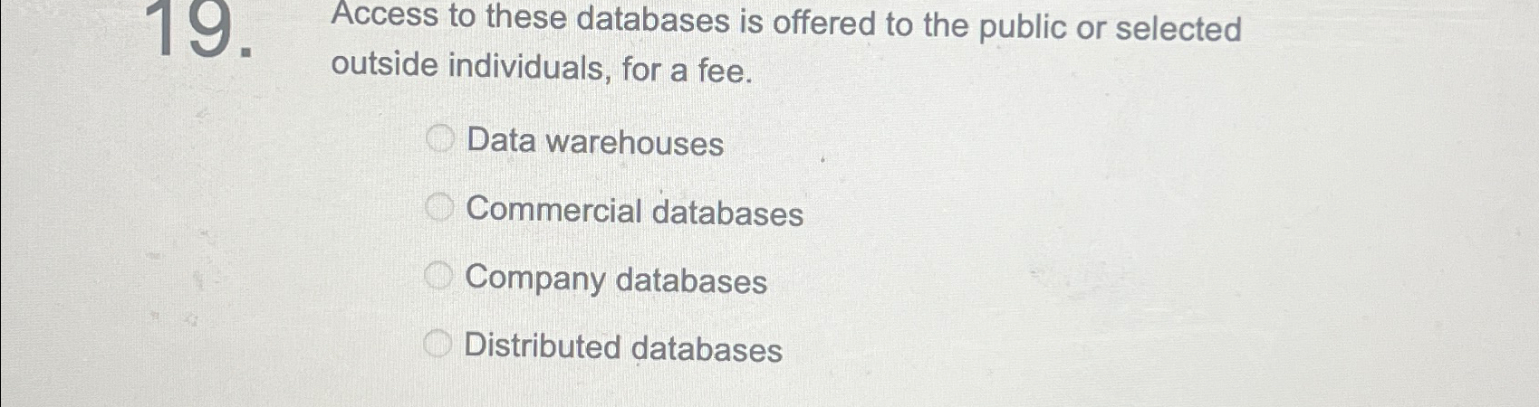 Solved Access to these databases is offered to the public or | Chegg.com