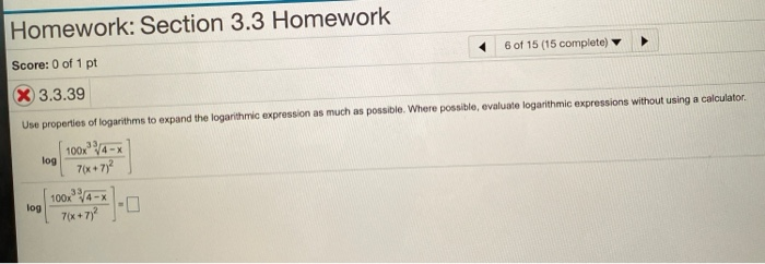 Solved Homework Section 3 3 Homework 6 Of 15 15 Complete