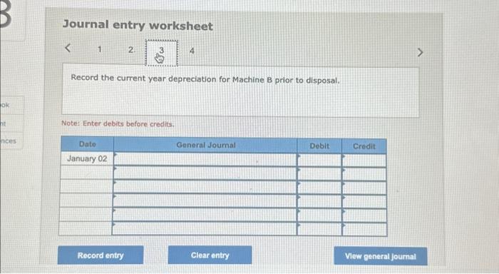 Journal entry worksheet Record the disposal of | Chegg.com