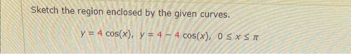Solved Sketch the region enclosed by the given curves. | Chegg.com