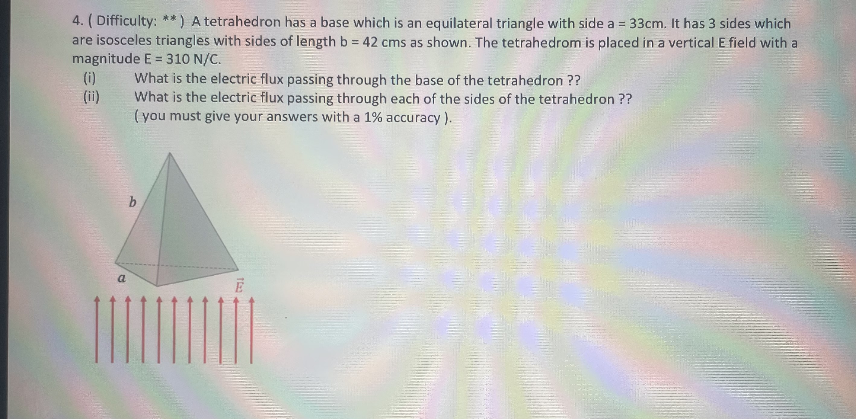 Solved ( ﻿Difficulty: ?**** ) ﻿A tetrahedron has a base | Chegg.com