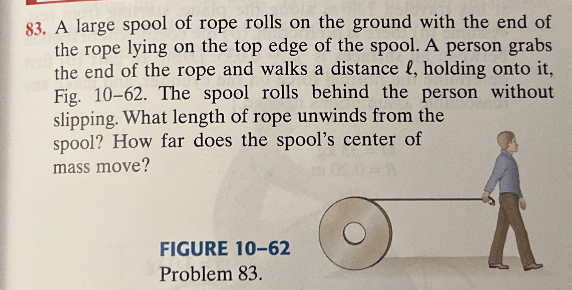 A large spool of rope rolls on the ground with the | Chegg.com