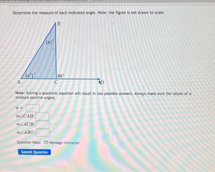 Solved Determine The Measure Of Each Indicated Angle Note