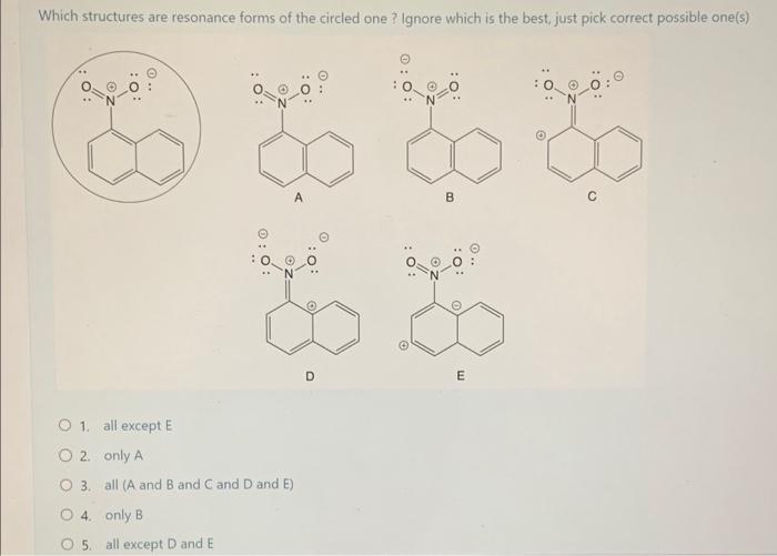 Solved Which structures are resonance forms of the circled | Chegg.com