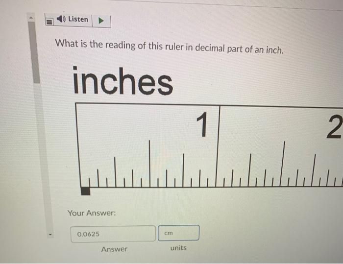 Solved What is the reading of this ruler in decimal part of | Chegg.com