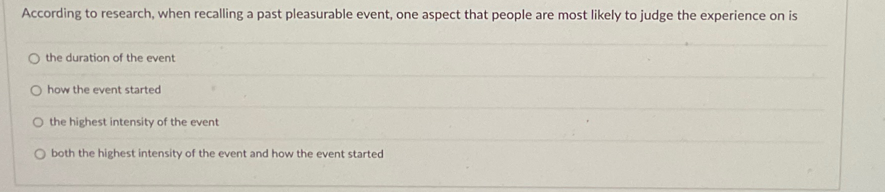 Solved According to research, when recalling a past | Chegg.com