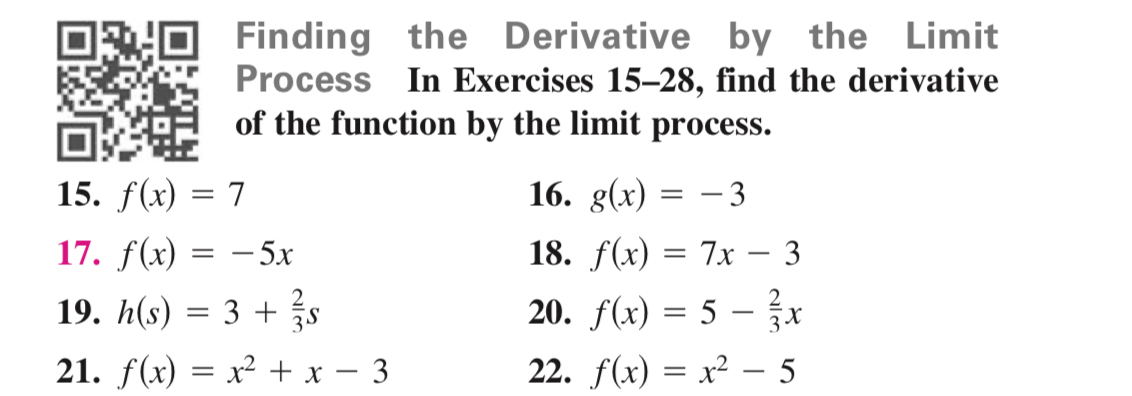 Solved Finding the Derivative by the Limit Process In | Chegg.com