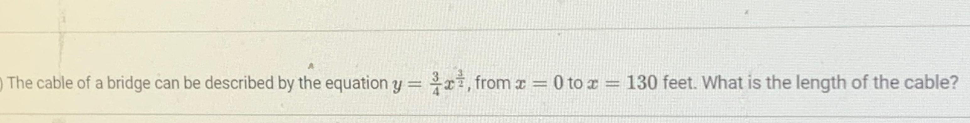 Solved The cable of a bridge can be described by the | Chegg.com