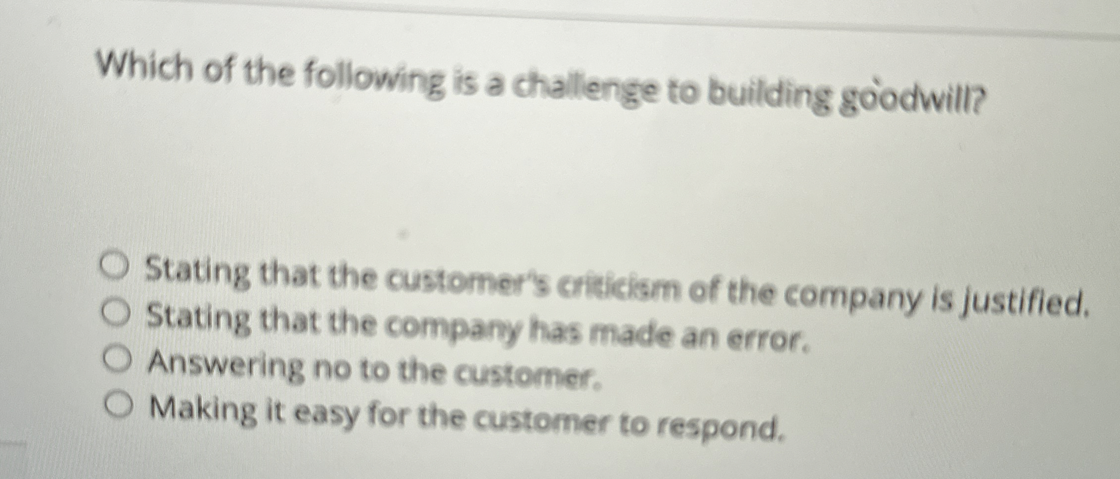 Solved Which of the following is a challenge to building | Chegg.com