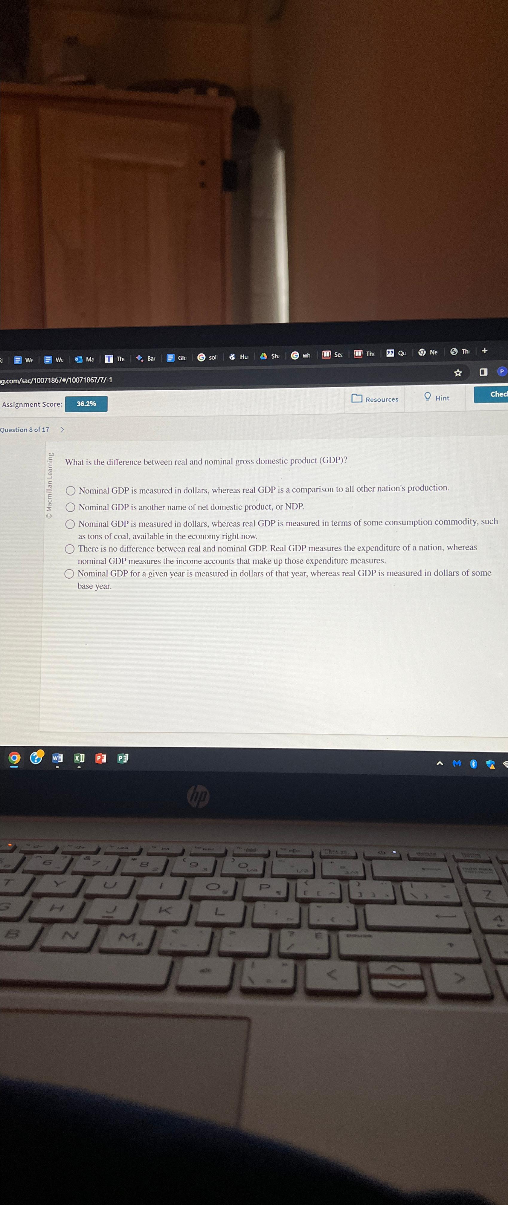 Solved Assignment Score:36.2%ResourcesQ HintQuestion 8 ﻿of | Chegg.com