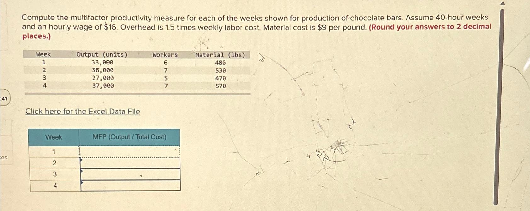 Solved Compute the multifactor productivity measure for each | Chegg.com