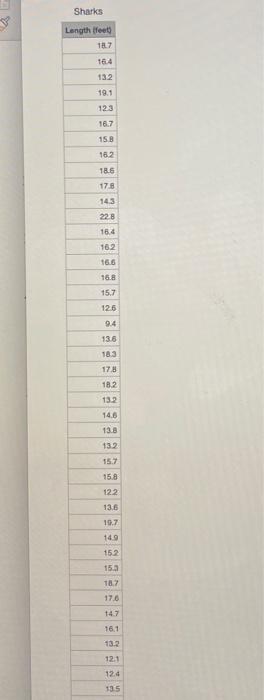 Solved 1. Download Sharks.csv from the Data folder on D2L | Chegg.com