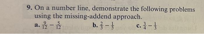 Solved 9. On a number line, demonstrate the following | Chegg.com