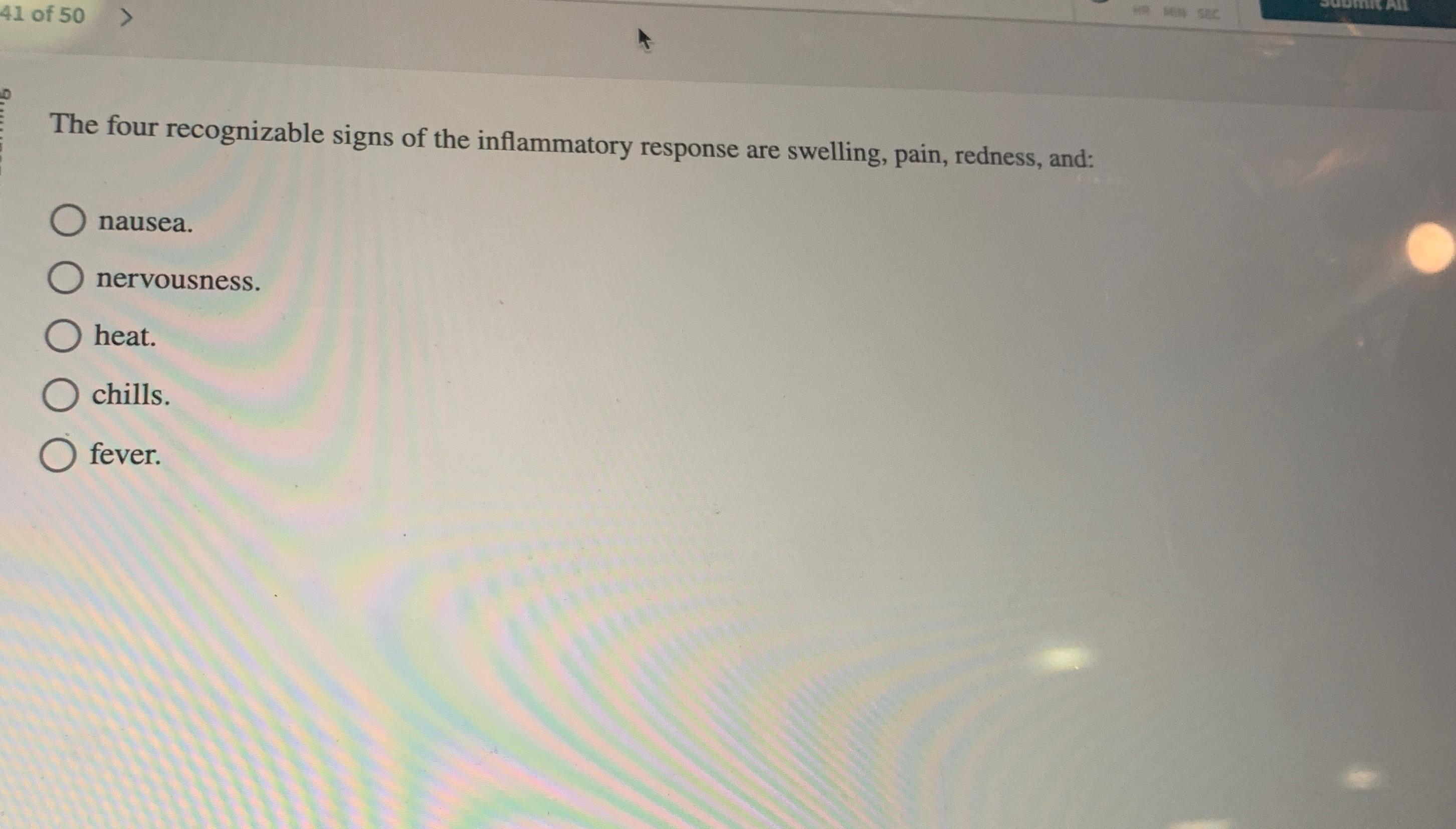 The four recognizable signs of the inflammatory | Chegg.com