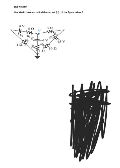 Solved Q.16 Points) Use Mesh theorem to find the current | Chegg.com